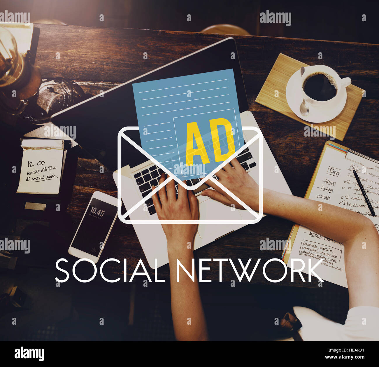 Advertisement Social Media Internet Letter Concept Stock Photo - Alamy