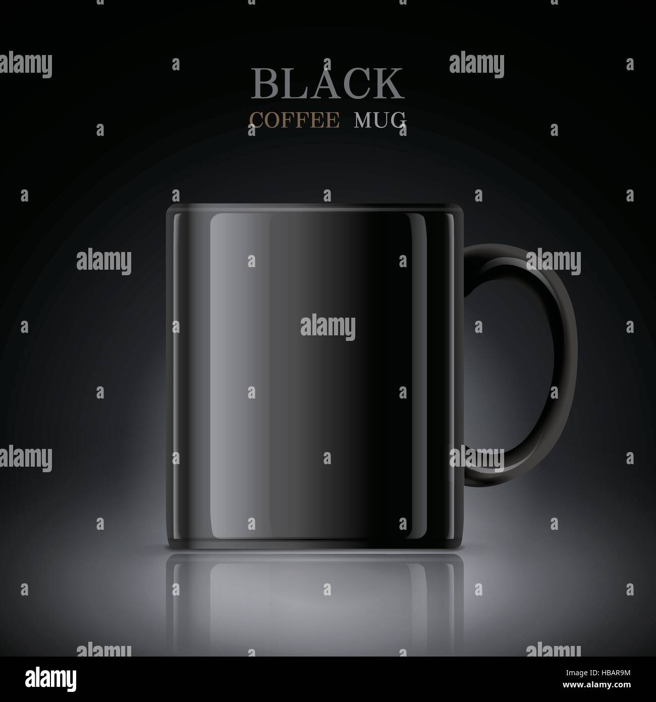 classic black mug isolated on black background Stock Vector Image & Art ...