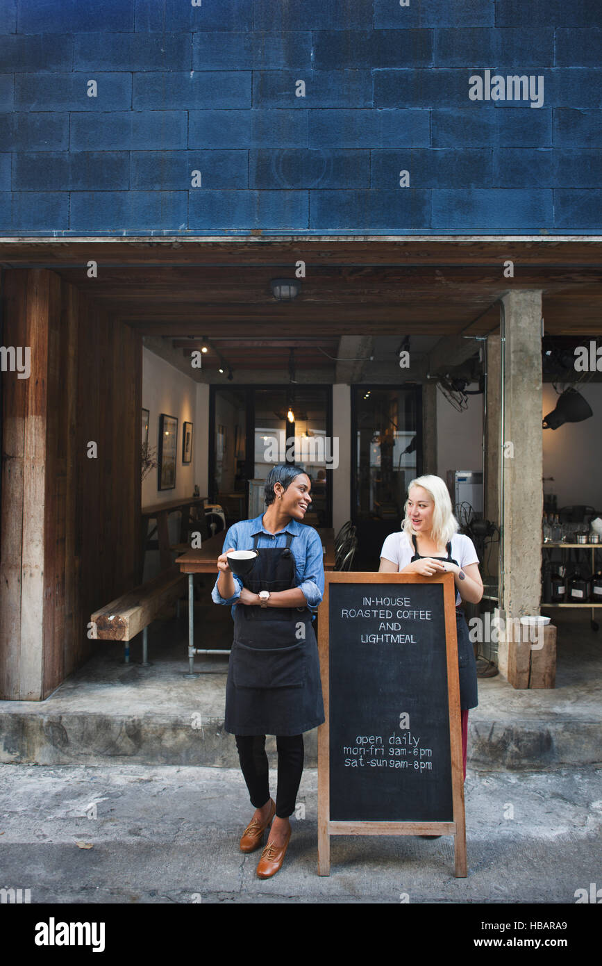 Uniform Apron Coffee Shop Cafe Team Barista Concept Stock Photo - Alamy