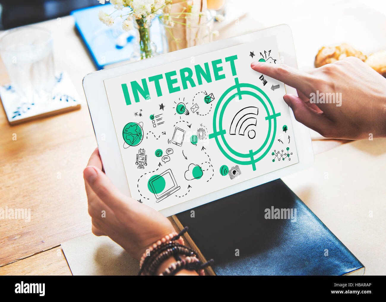 Internet Wifi Signal Communication Graphic Concpet Stock Photo - Alamy