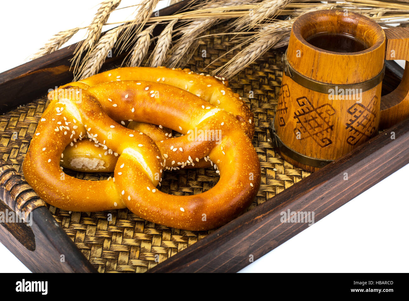Pretzels traditional German beer snack. Studio Photo Stock Photo - Alamy