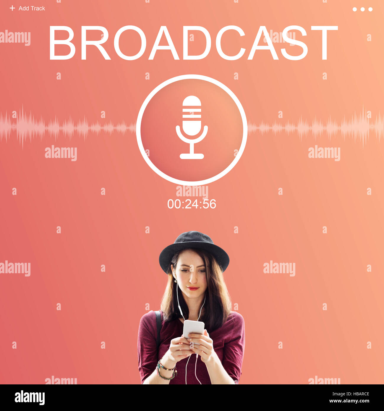 Microphone Audio Podcast Broadcast Media Graphic Concept Stock Photo ...