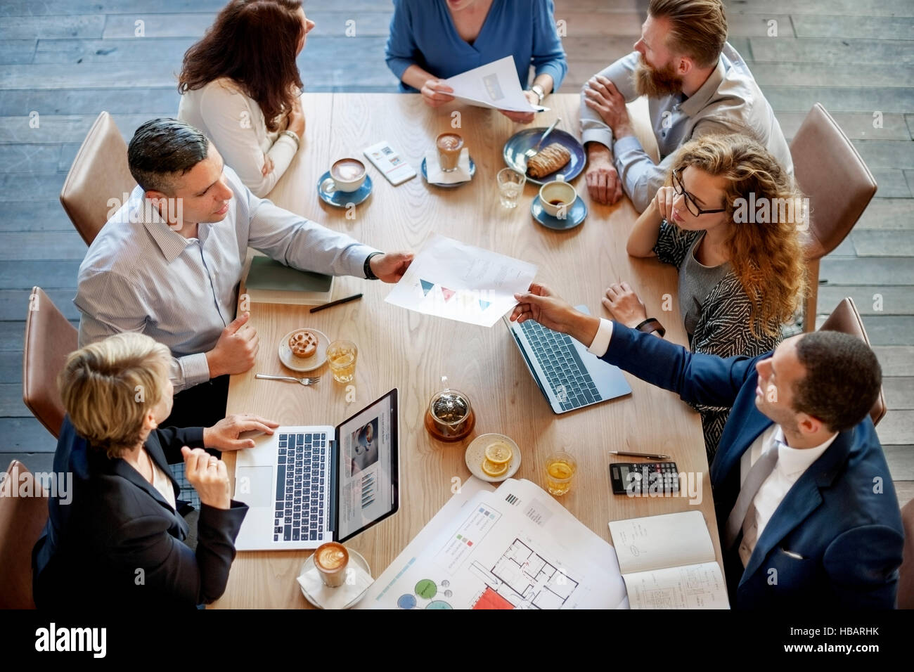 People Meeting Brainstorming Blueprint Design Concept Stock Photo - Alamy