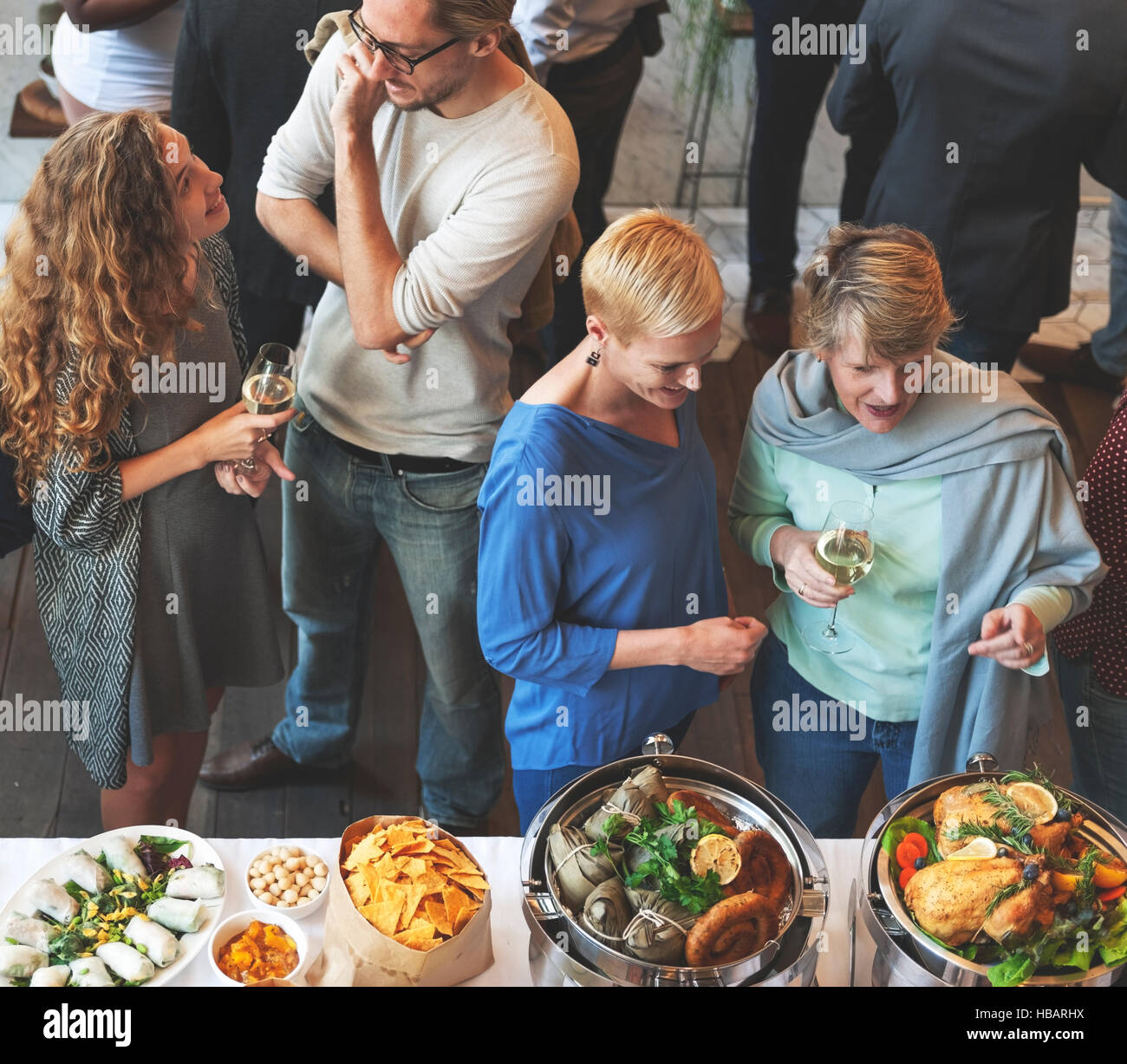 Party People Communication Talking Happiness Concept Stock Photo - Alamy