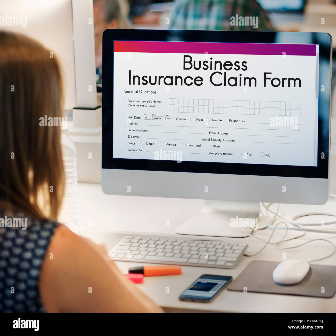 Business Insurance Claim Form Document Concept Stock Photo - Alamy