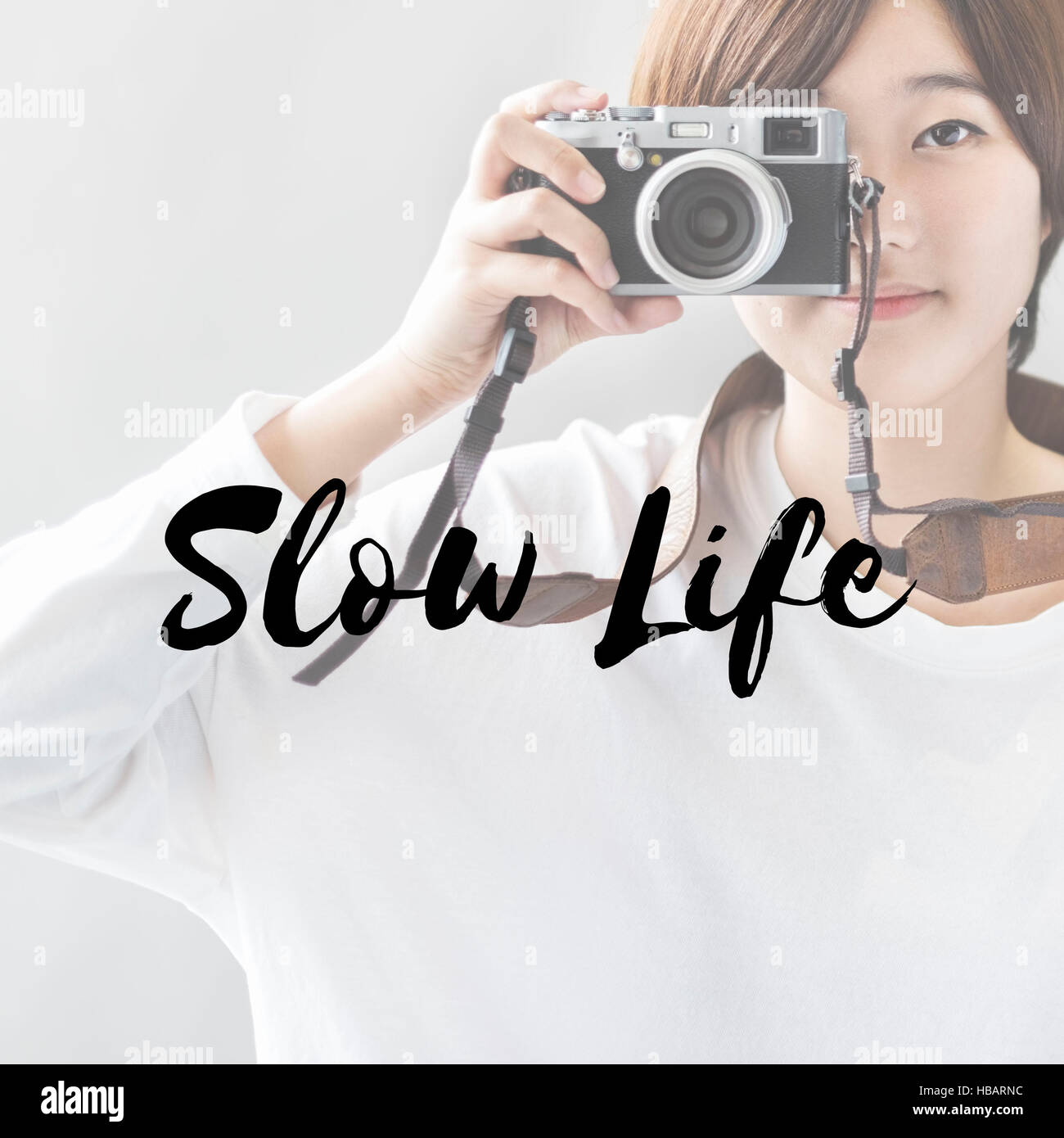 Be happy Smile Slow Life Enjoy Concept Stock Photo - Alamy