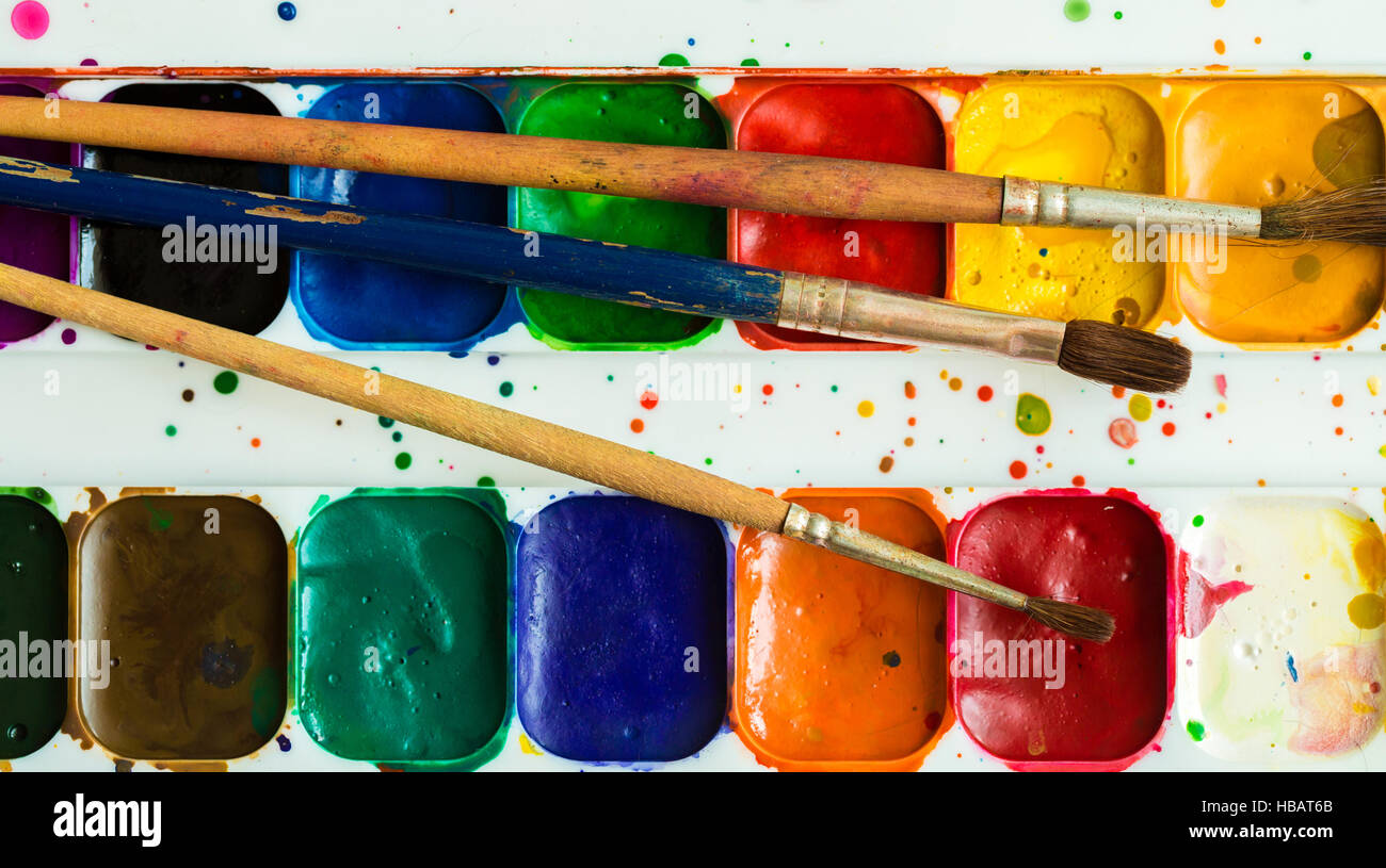 Artist brush and paint. Art of Painting Stock Photo - Alamy