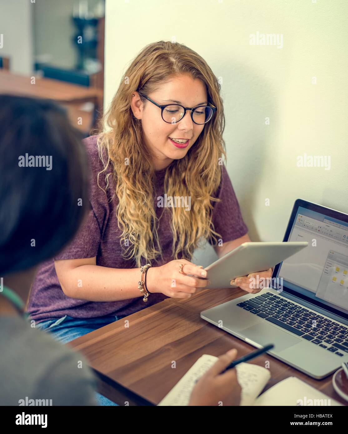 Friends Working Discussion Meeting Sharing Ideas Concept Stock Photo ...