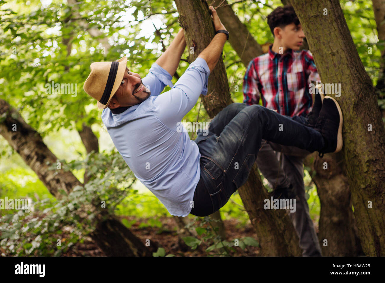 Adult hanging in tree hi-res stock photography and images - Alamy