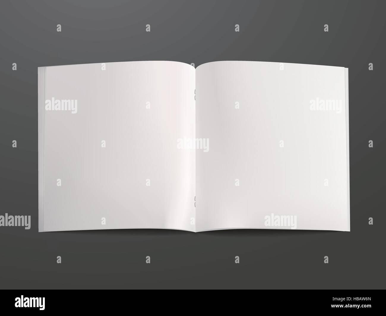 blank open book template isolated on black background Stock Vector ...