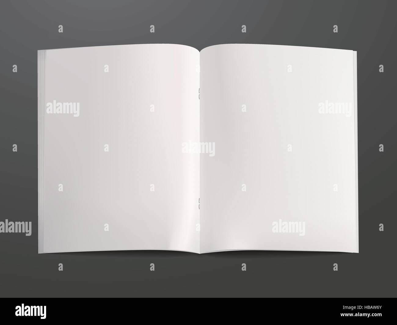 blank open book template isolated on black background Stock Vector ...