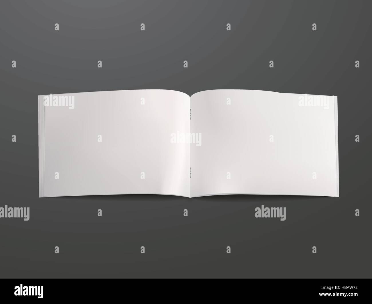 blank open book template isolated on black background Stock Vector ...