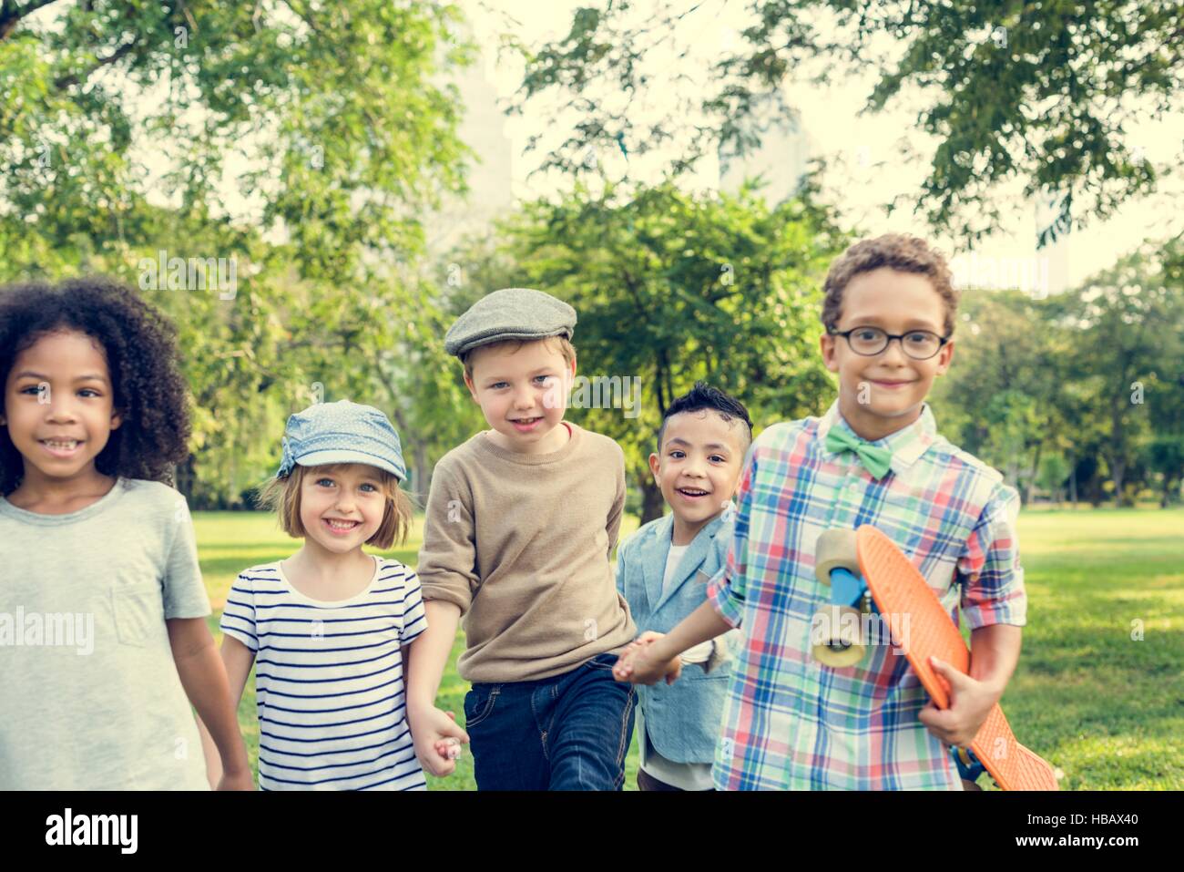 Casual Children Cheerful Cute Friends Kids Concept Stock Photo - Alamy