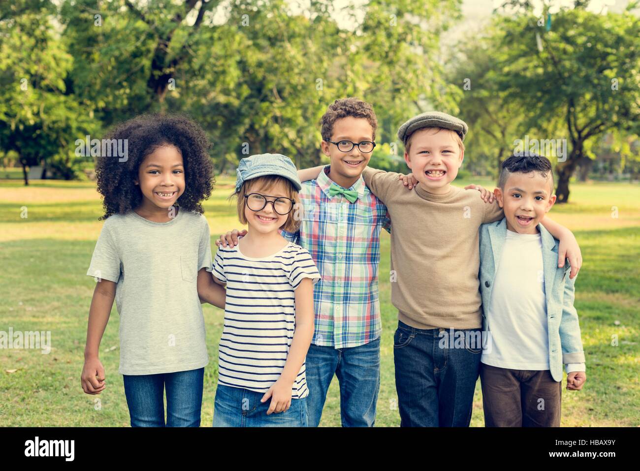 Casual Children Cheerful Cute Friends Kids Concept Stock Photo - Alamy