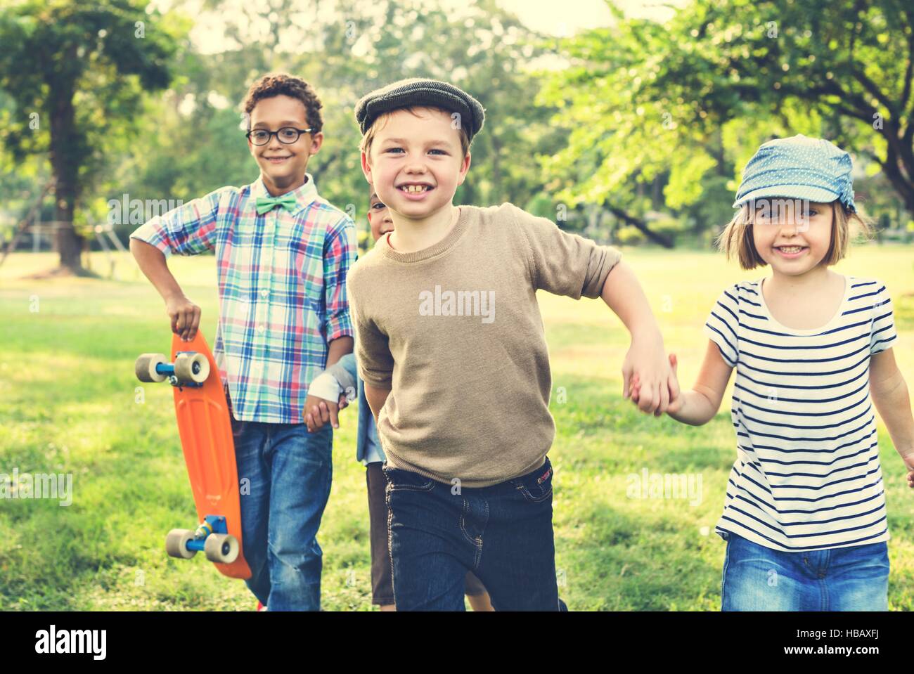 Casual Children Cheerful Cute Friends Kids Concept Stock Photo - Alamy