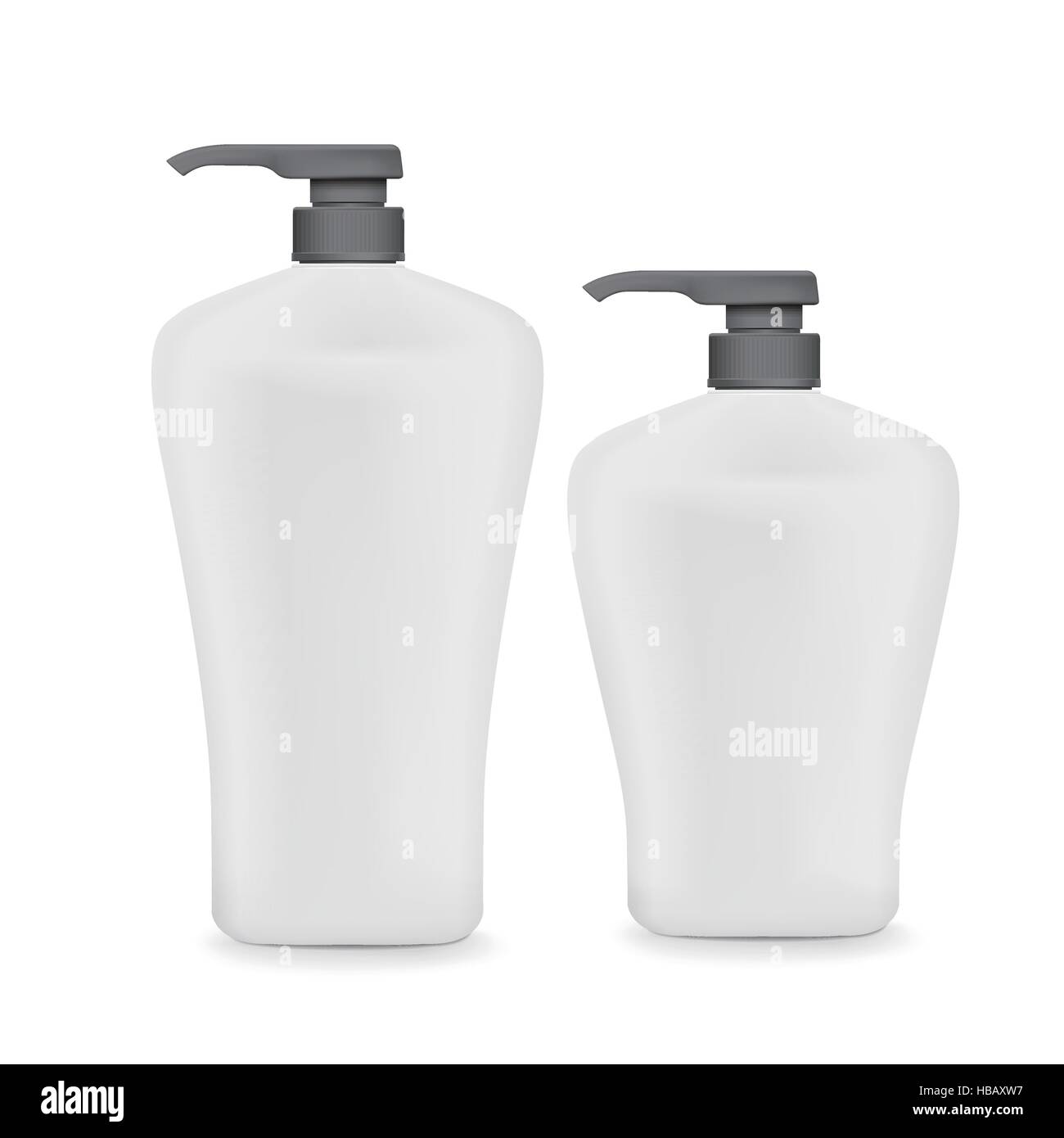 blank shampoo bottle set isolated on white background Stock Vector ...