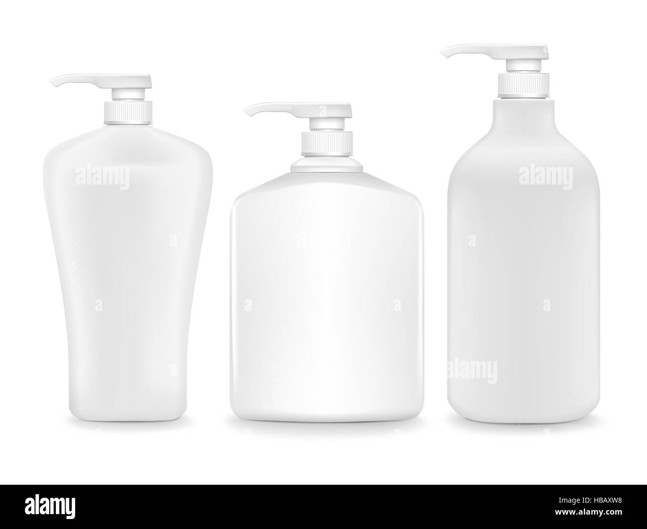 blank shampoo bottle set isolated on white background Stock Vector ...