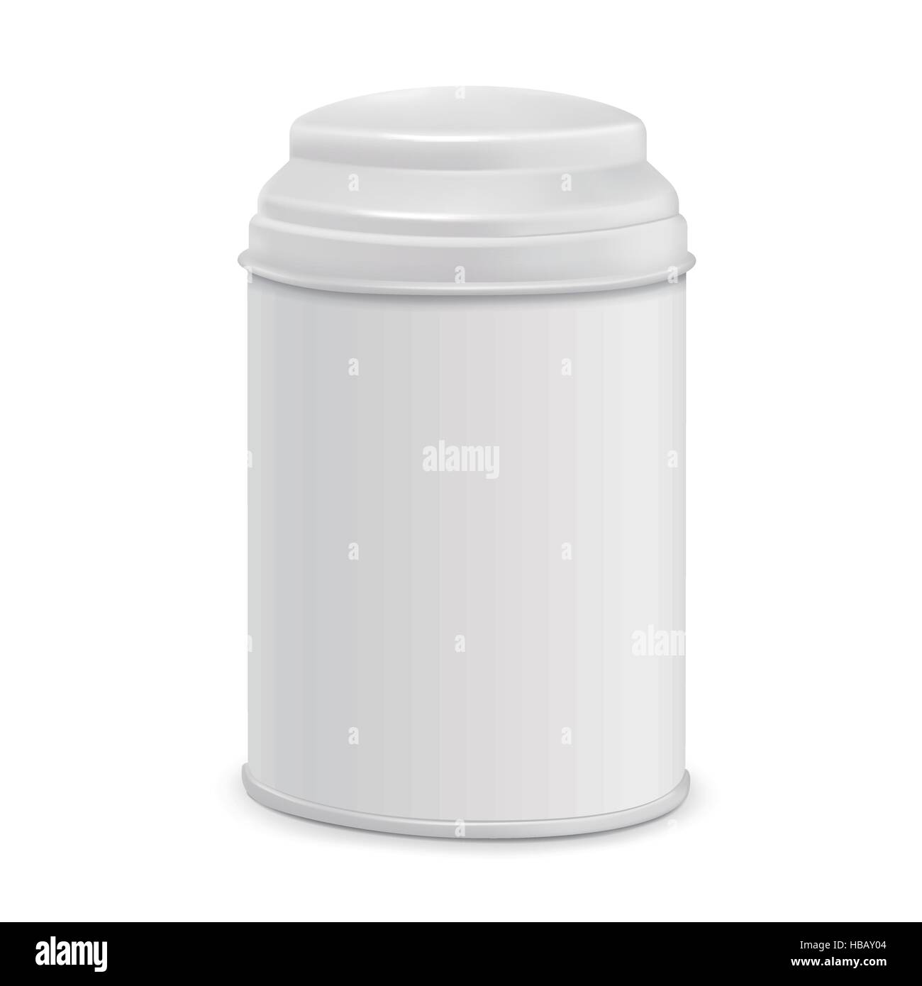 white round tin packaging isolated on white background Stock Vector ...