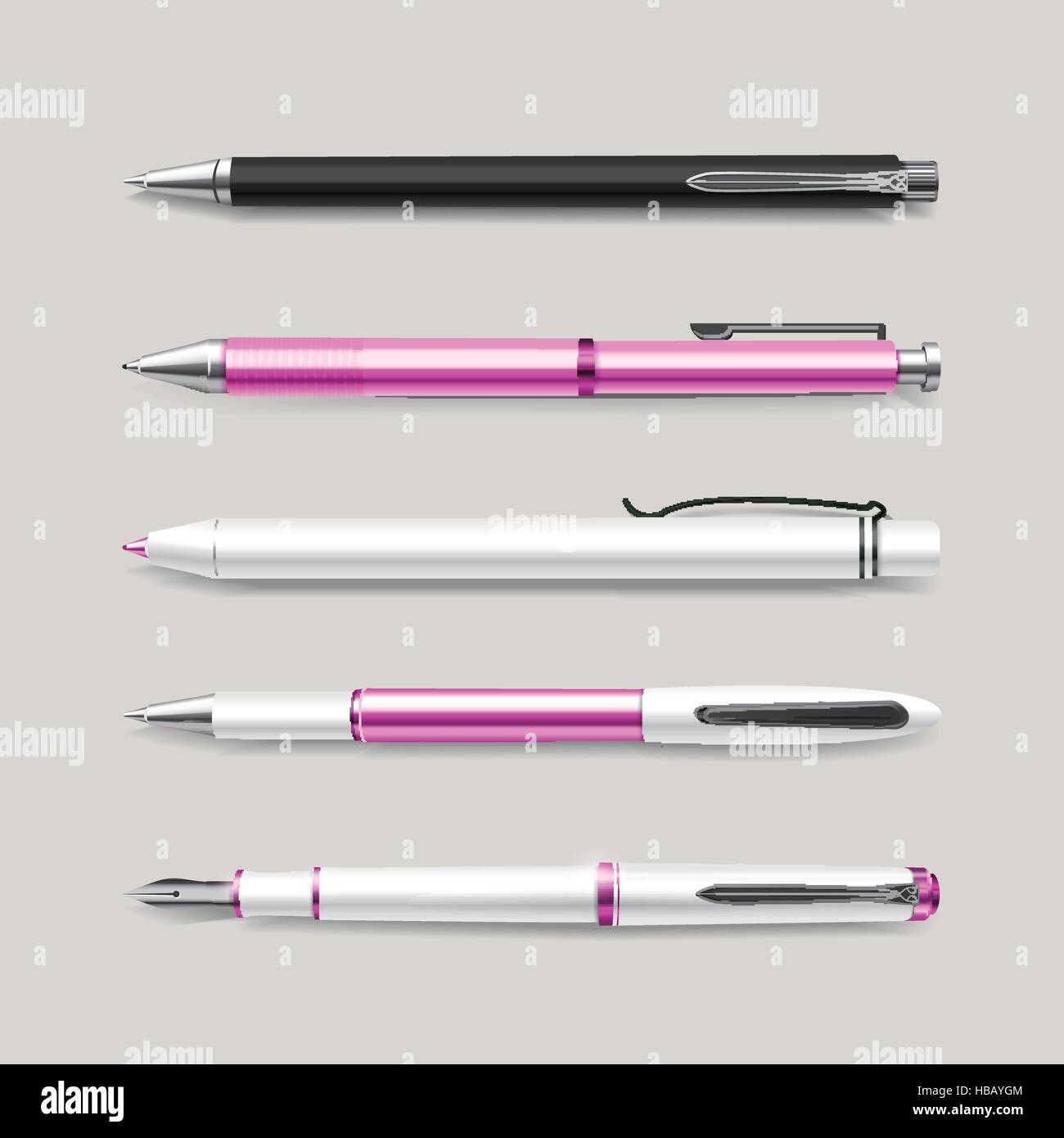 Silver metal pens Stock Vector Images - Alamy
