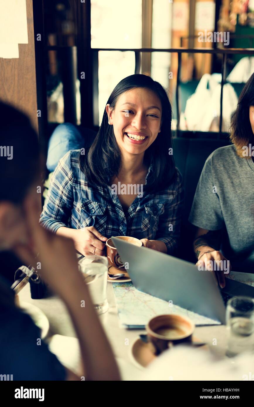 Group Of People Drinking Coffee Concept Stock Photo - Alamy