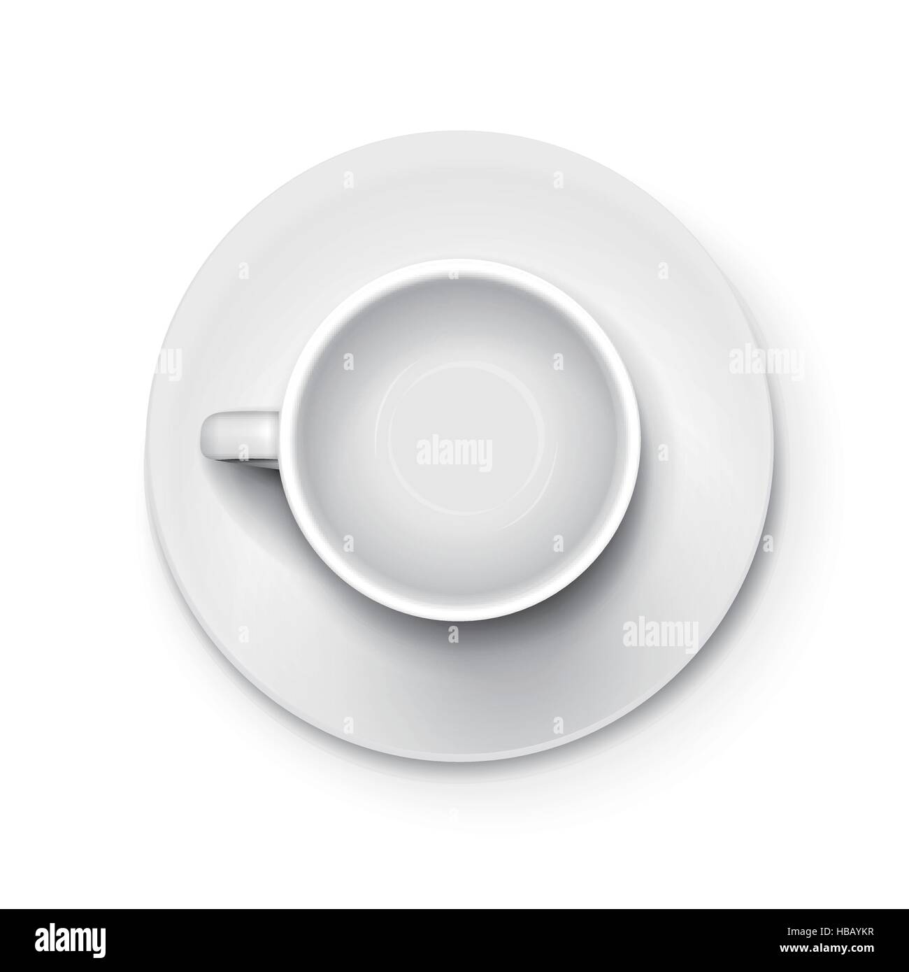 top view of an white elegant cup isolated on white Stock Vector Image ...