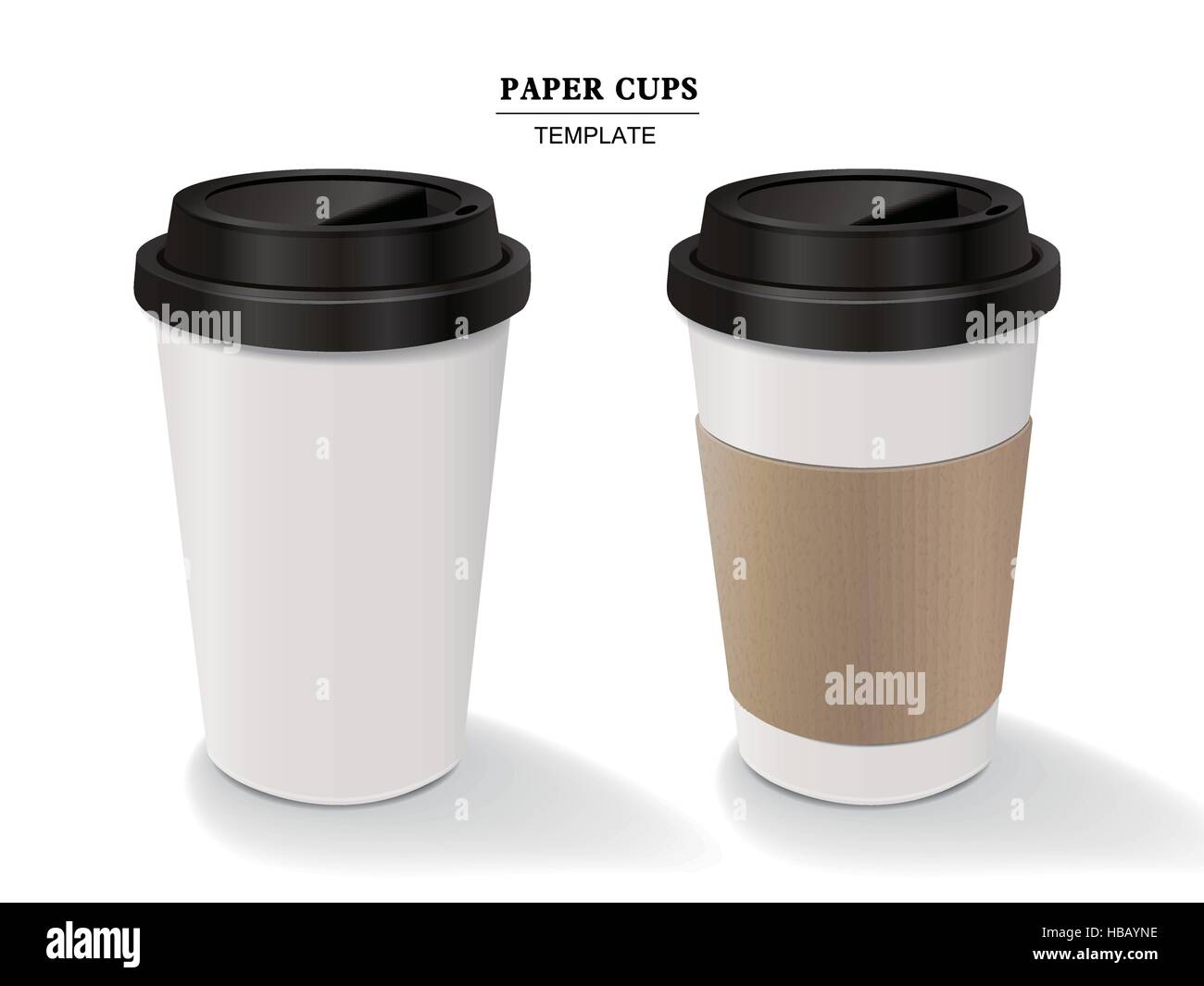 paper coffee cups set isolated on white background Stock Vector Image ...
