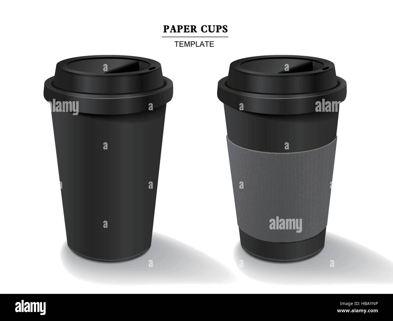paper coffee cups set isolated on white background Stock Vector Image ...