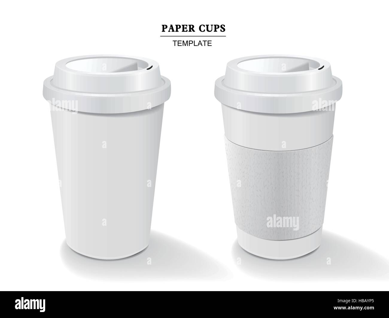 paper coffee cups set isolated on white background Stock Vector Image ...