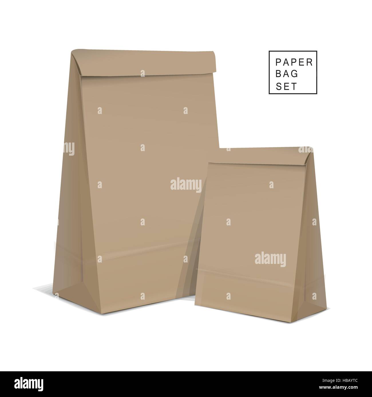 kraft paper bags isolated on white background Stock Vector Image & Art ...