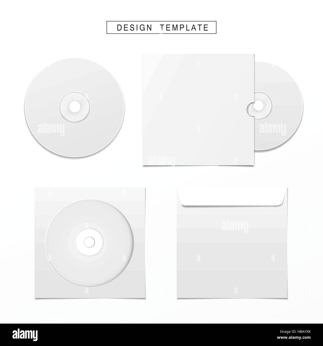 blank white compact disk with cover set isolated on white Stock Vector ...