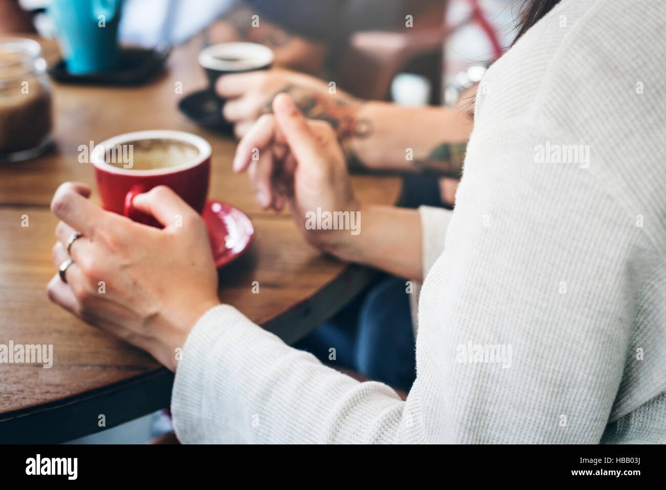 Group Of People Drinking Coffee Concept Stock Photo - Alamy