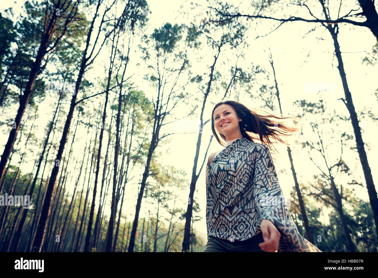 Girl Exploring Freedom Outdoors Concept Stock Photo - Alamy