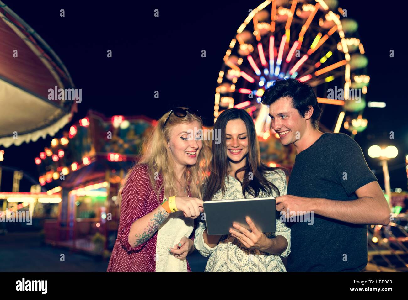 Amusement Carnival Theme Park Funfair Festival Concept Stock Photo - Alamy