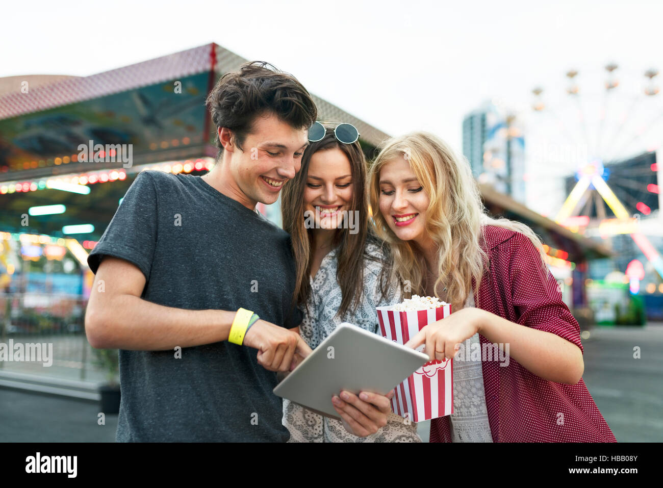 Amusement Carnival Theme Park Funfair Festival Concept Stock Photo - Alamy