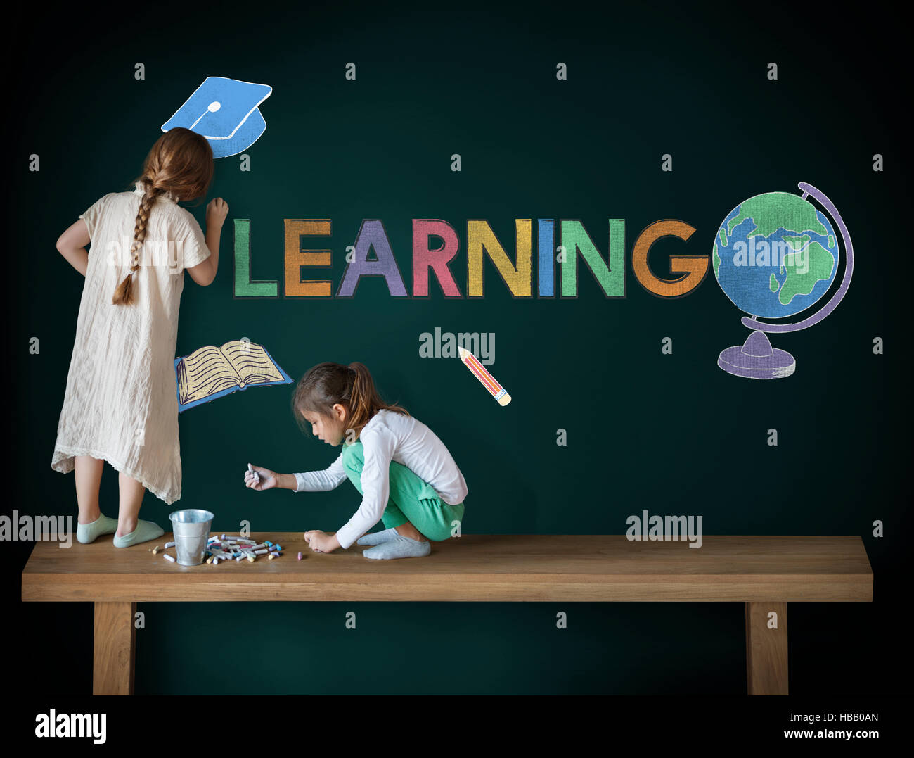 School Academic Learning Kids Graphic Concept Stock Photo - Alamy