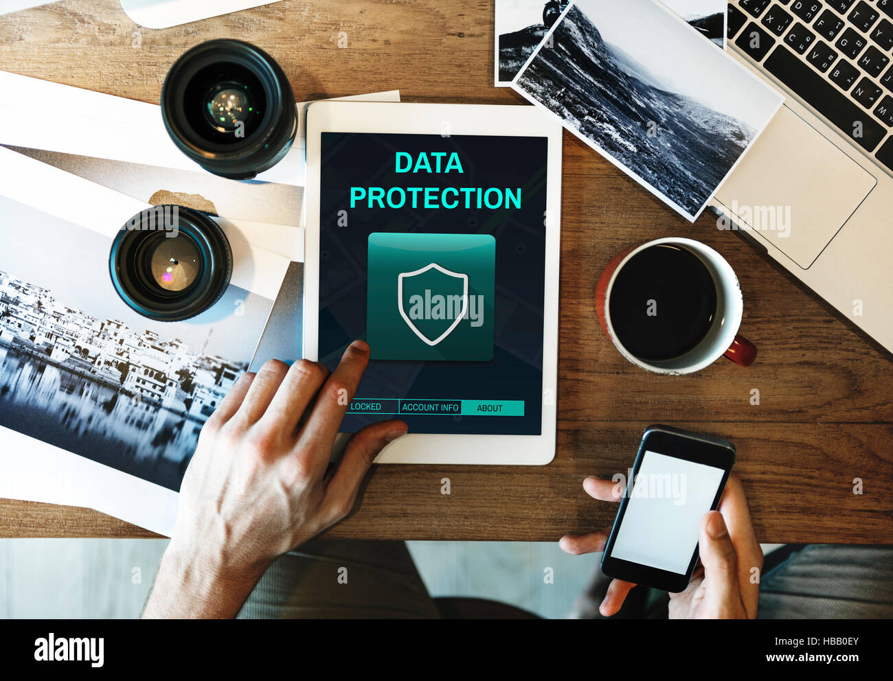 Data Protection Shield Secured Permission Graphic Concept Stock Photo ...
