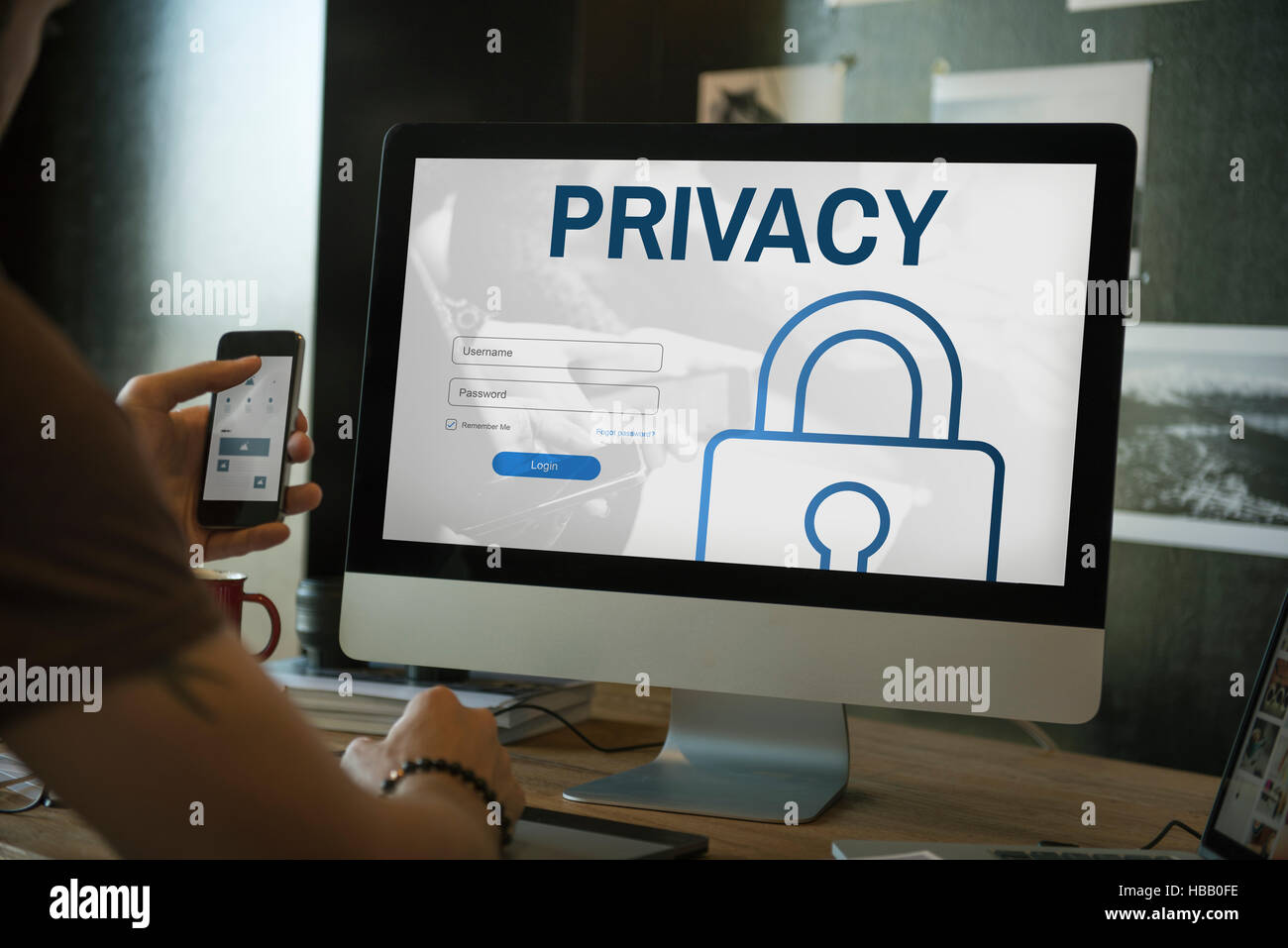 Privacy Log In User Password Register Concept Stock Photo - Alamy
