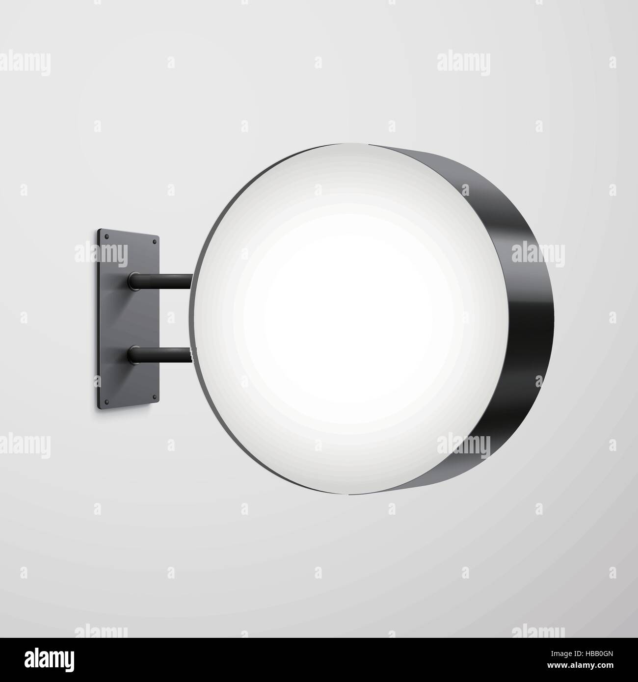 elegant 3d advertising round signboard hanging on wall Stock Vector ...