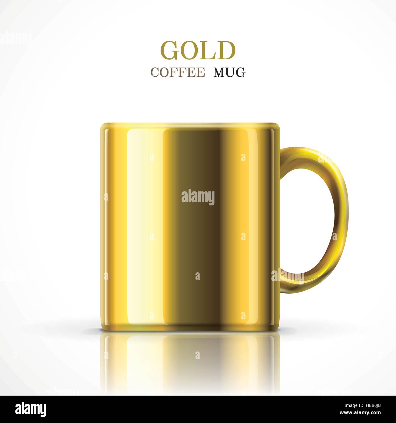 classic gold mug isolated on white background Stock Vector Image & Art ...