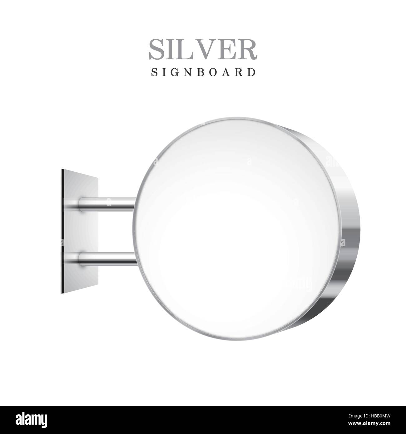 silver 3d advertising round signboard hanging on wall Stock Vector ...