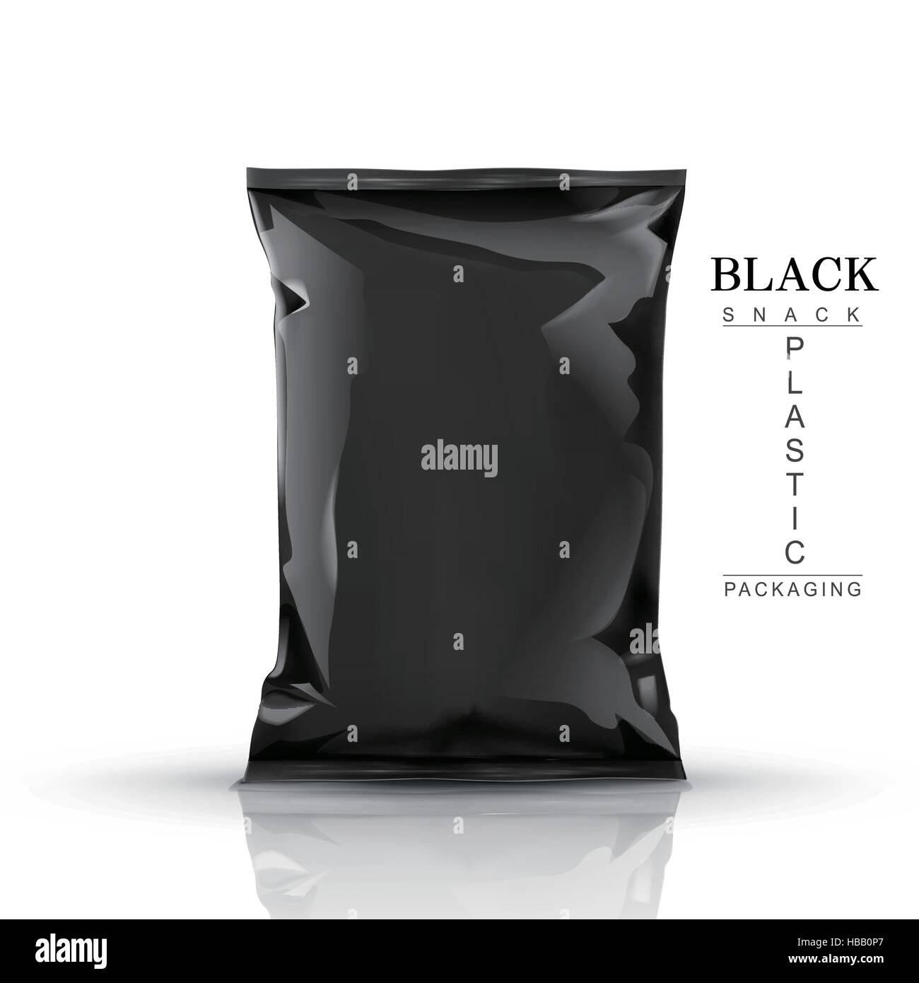 black snack plastic packaging isolated on white Stock Vector Image ...