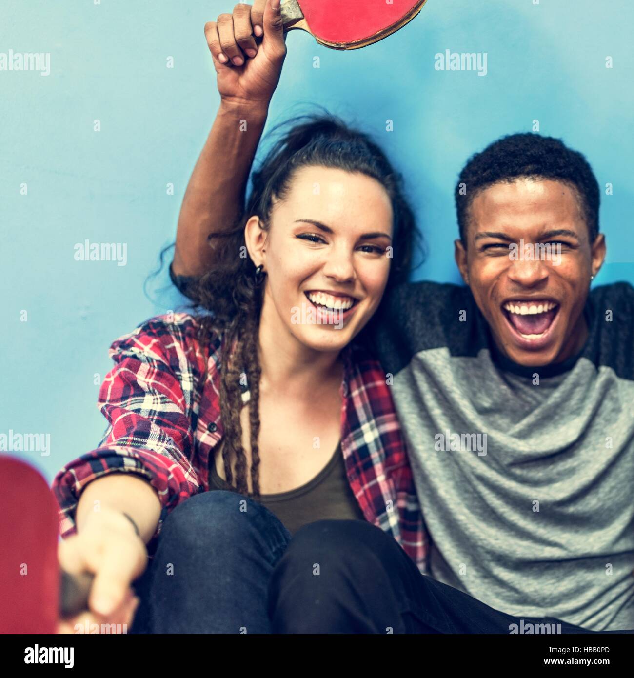 Table Tennis Ping-Pong Friends Sport Concept Stock Photo - Alamy