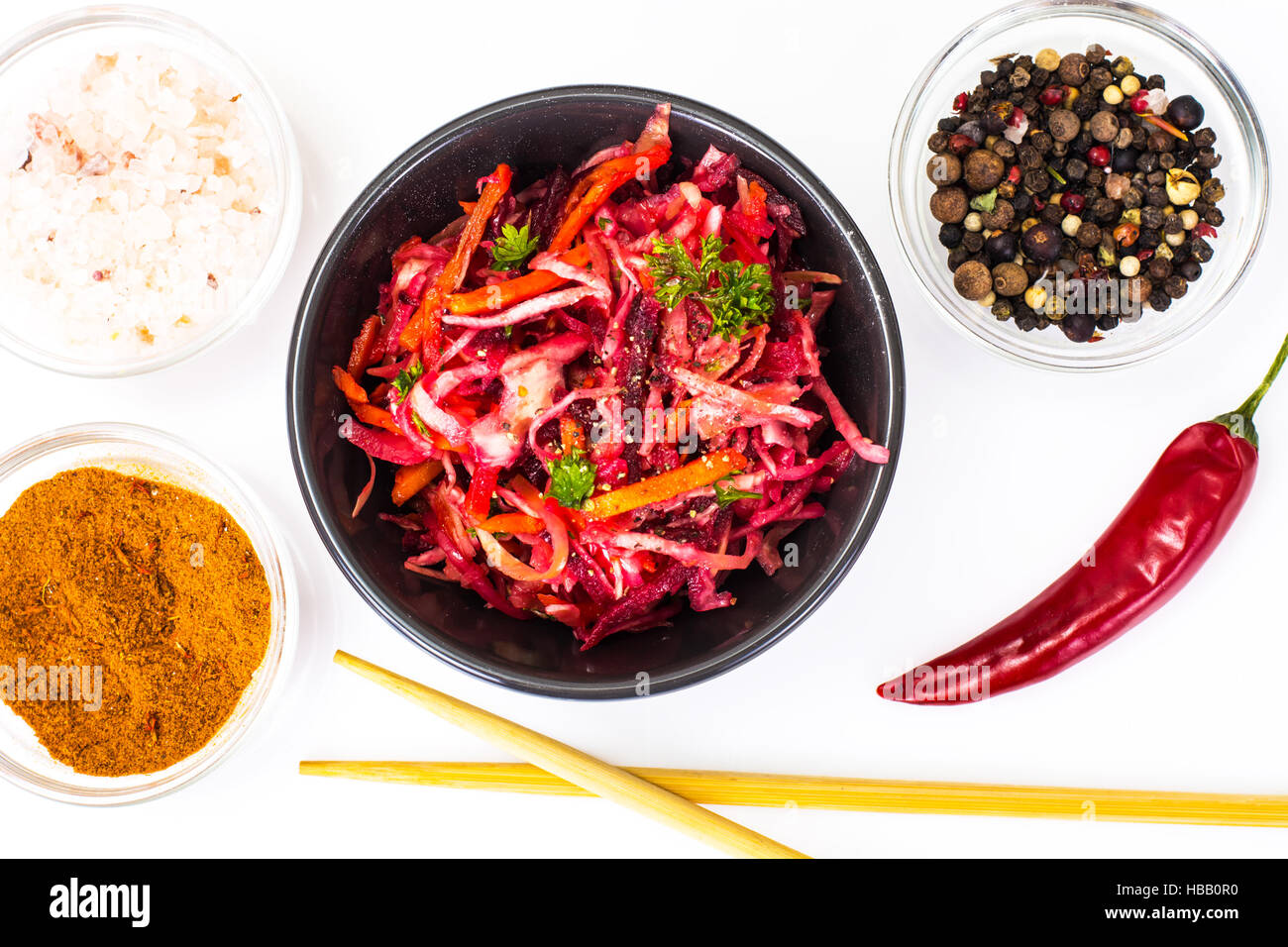 Spicy vegetable salad Stock Photo - Alamy
