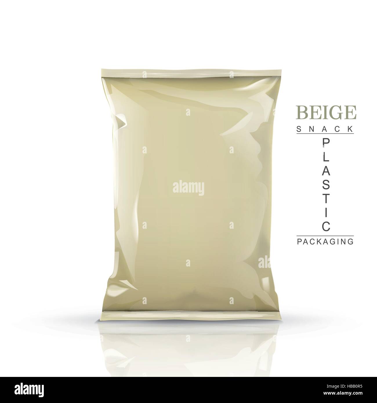 beige snack plastic packaging isolated on white Stock Vector Image ...