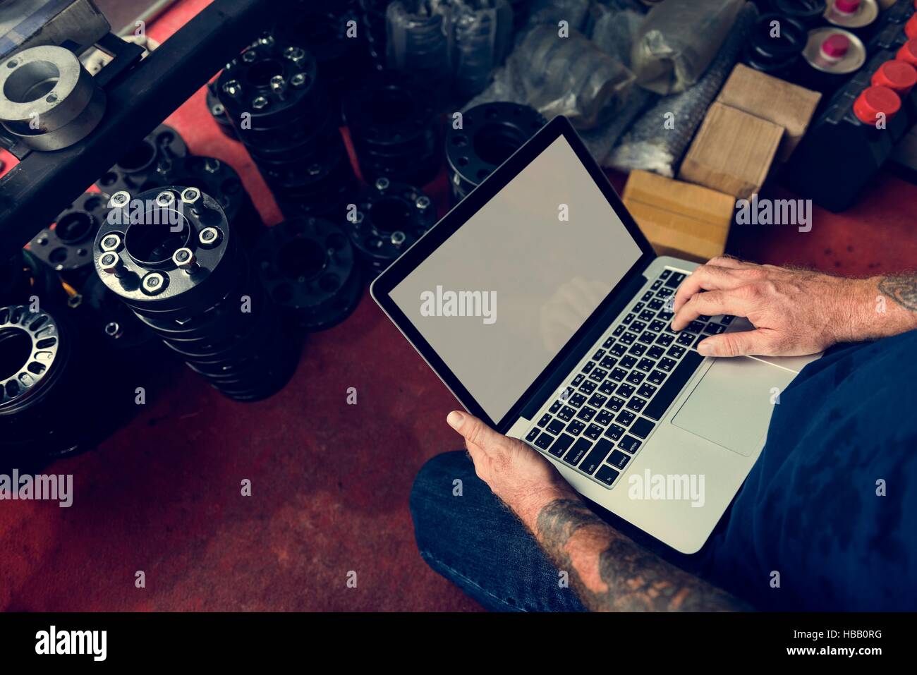 Construction Master Plan Draft Blueprint Male Laptop Concept Stock ...