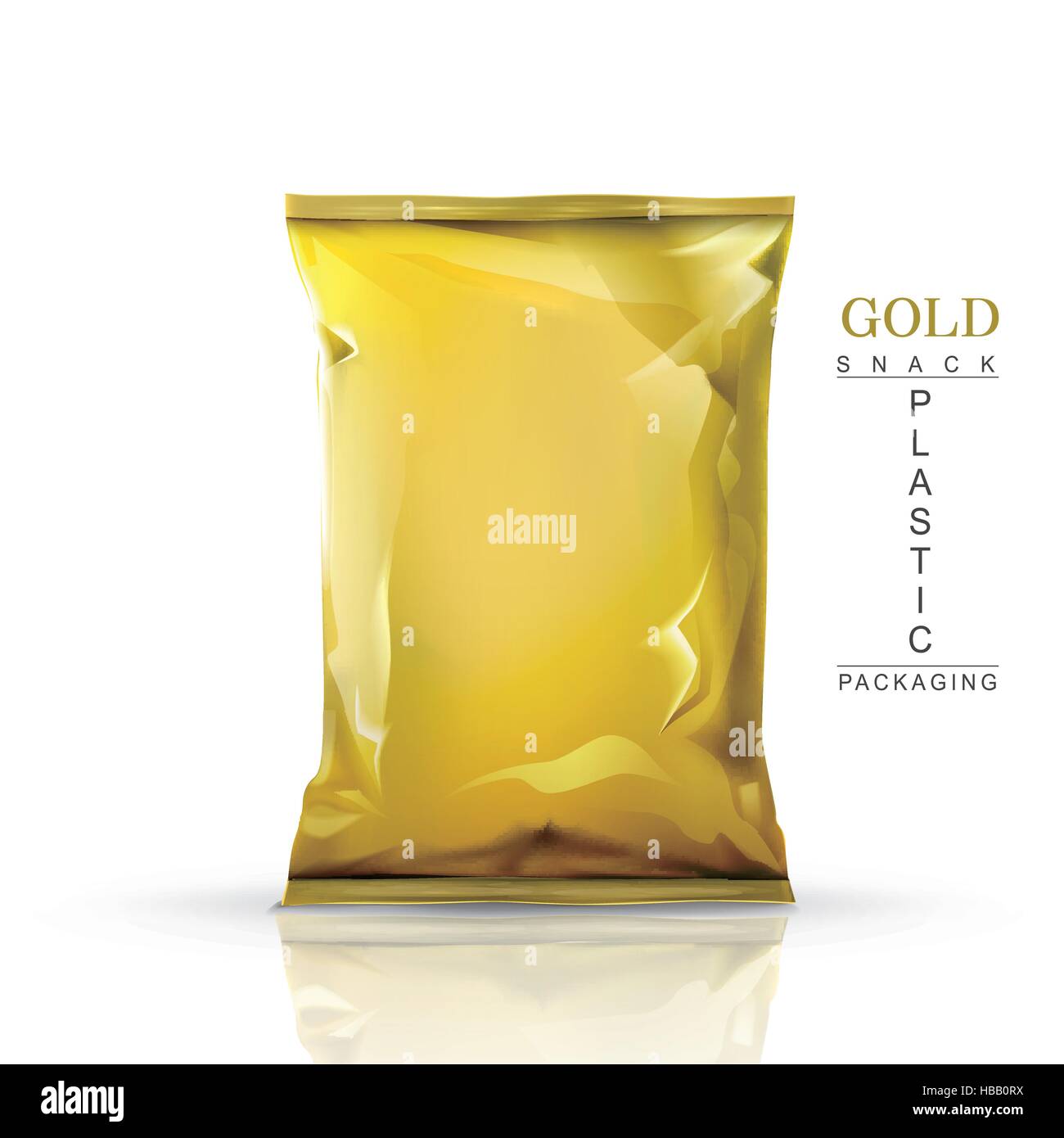 gold snack plastic packaging isolated on white Stock Vector Image & Art ...