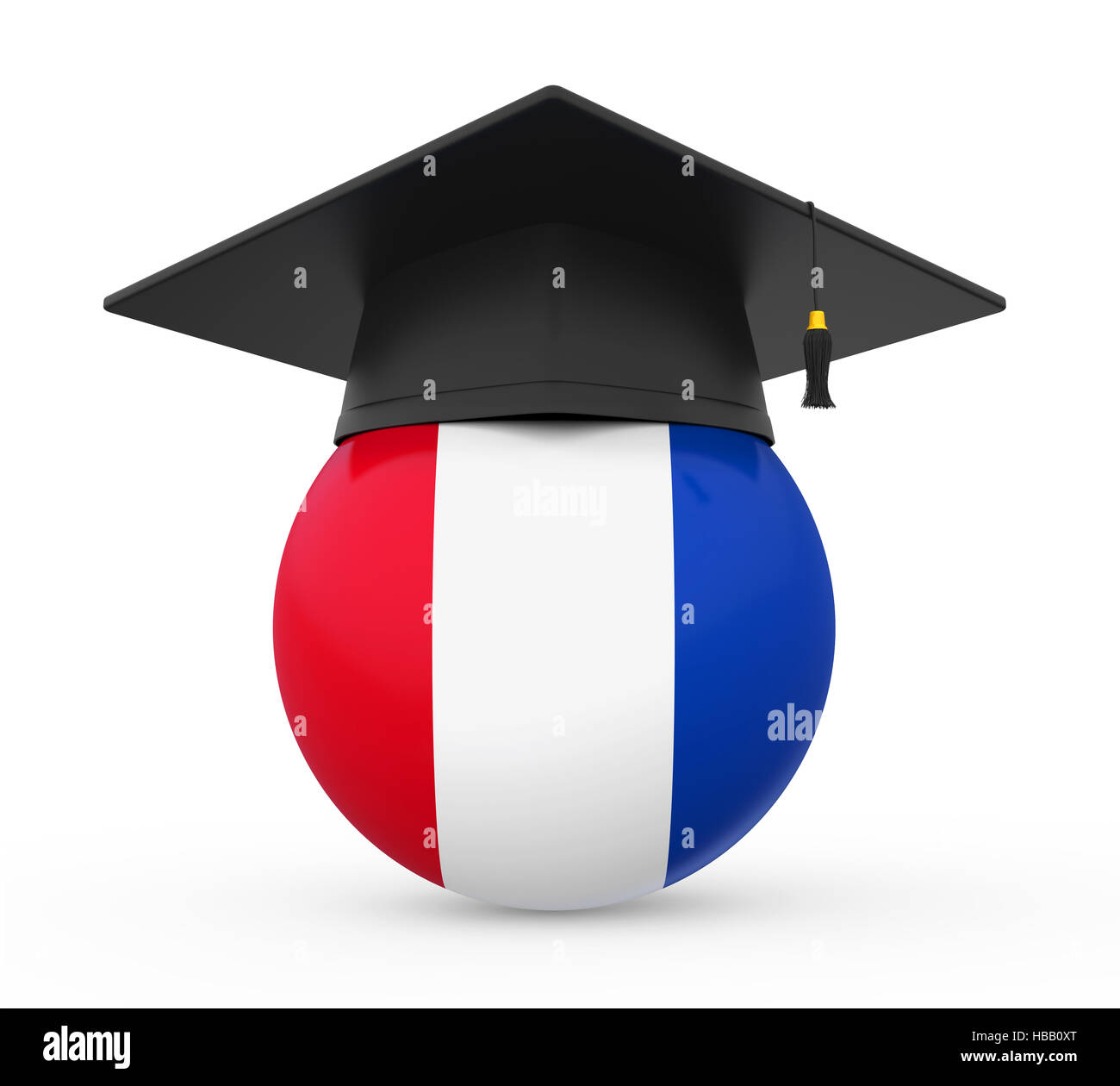 Graduation Cap with France Flag Stock Photo - Alamy