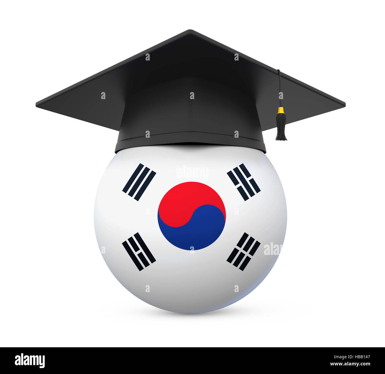 Graduation Cap with South Korea Flag Stock Photo - Alamy