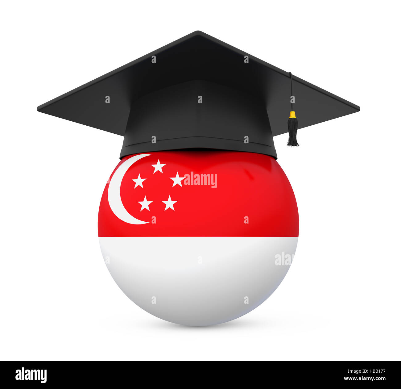 Graduation Cap with Singapore Flag Stock Photo - Alamy