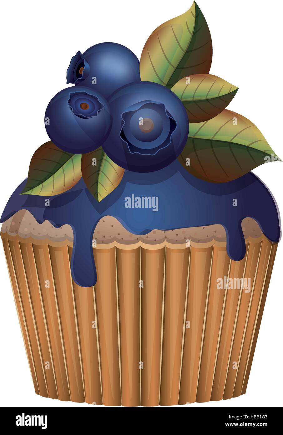 Blueberry Cupcake Icon Muffin Dessert Sweet Bakery And Sugar Theme